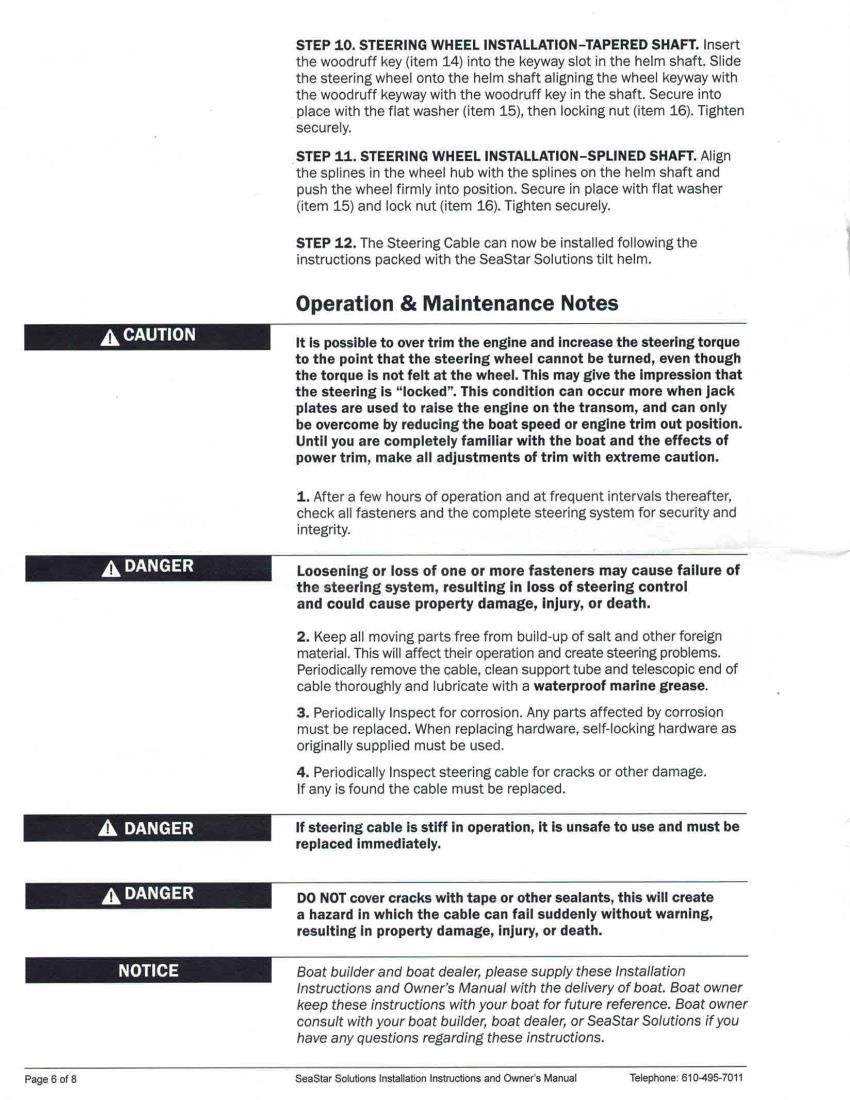 SeaStar Teleflex SH91800P Performance Steering Tilt Helm Mechanism ...