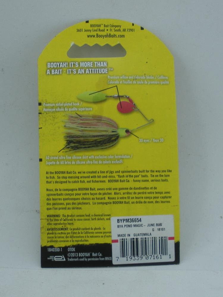 Rebel BYPM36654 3/16 Oz Booyah Pond Magic Spinner Bait Junebug ...