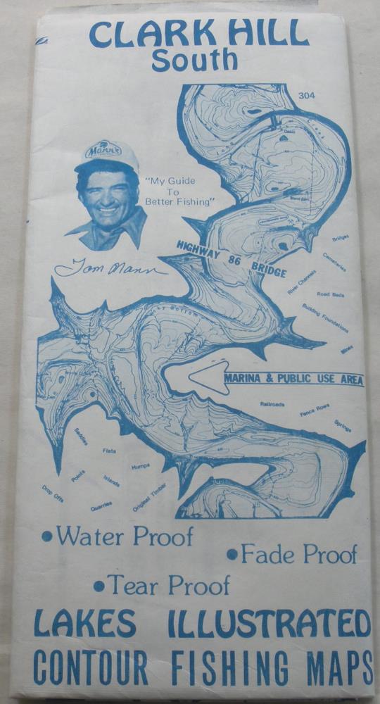 Lakes Illustrated 304 Clark Hill Lake Contour Fishing Map South 26516 ...